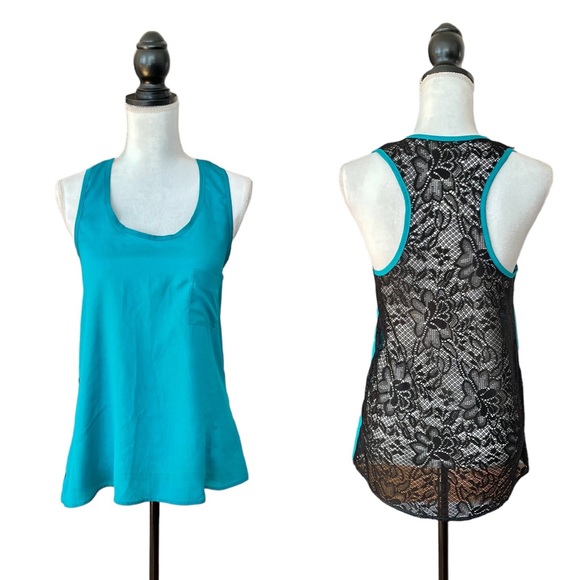 Monteau | Tops | Monteau Lace Back Tank | Poshmark